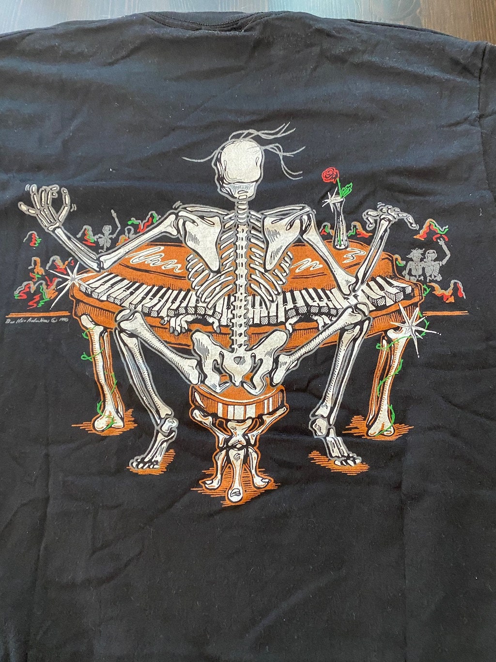 Original Grateful Dead Skeleton Keyboard T-shirt size L 1990 GDP - Etsy