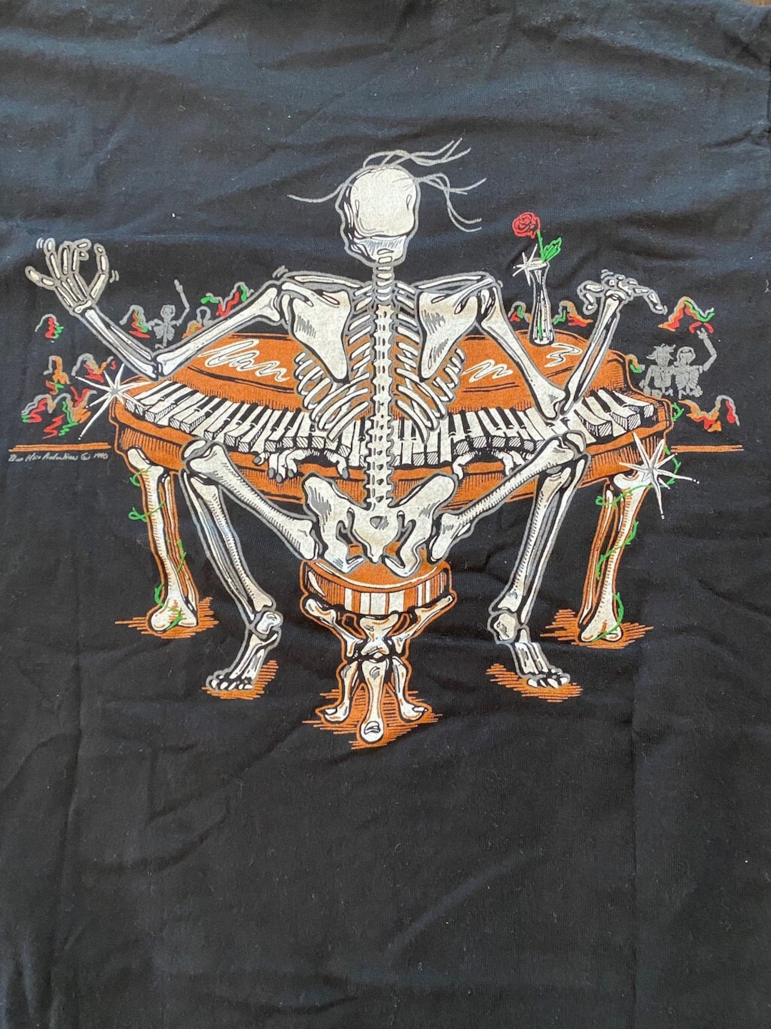 Original Grateful Dead Skeleton Keyboard T-shirt (size L) - 1990 - GDP ...