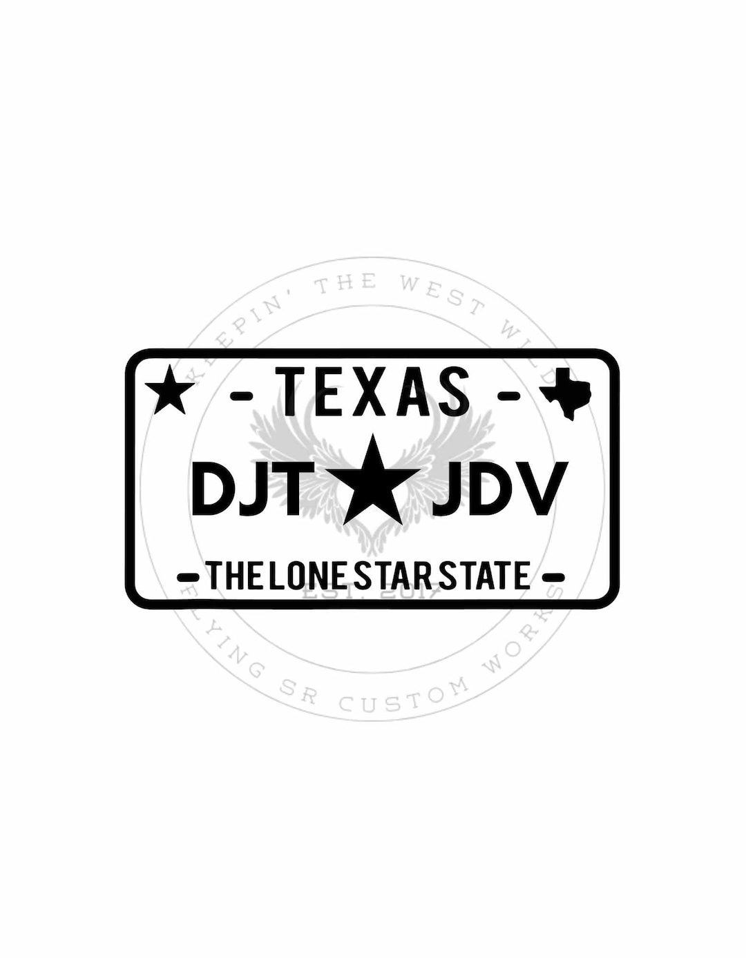 Texas Proud DJT JDV License Plate Graphic Design - Etsy