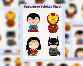 Superhero Sticker Sheet - Etsy