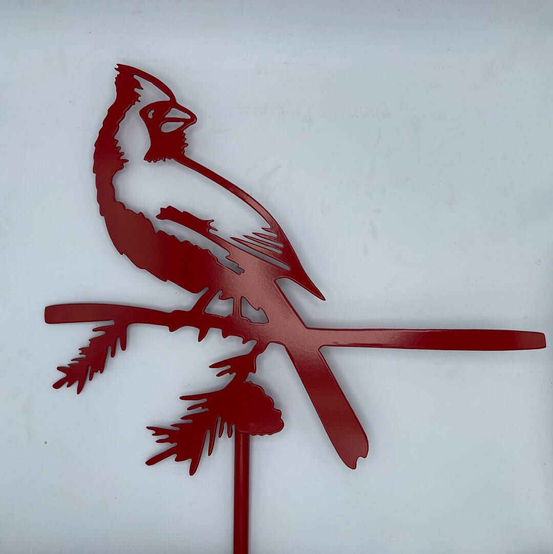 Cardinal Metal Garden Yard Stake – 12” Wide – Powder Coated Red - Etsy
