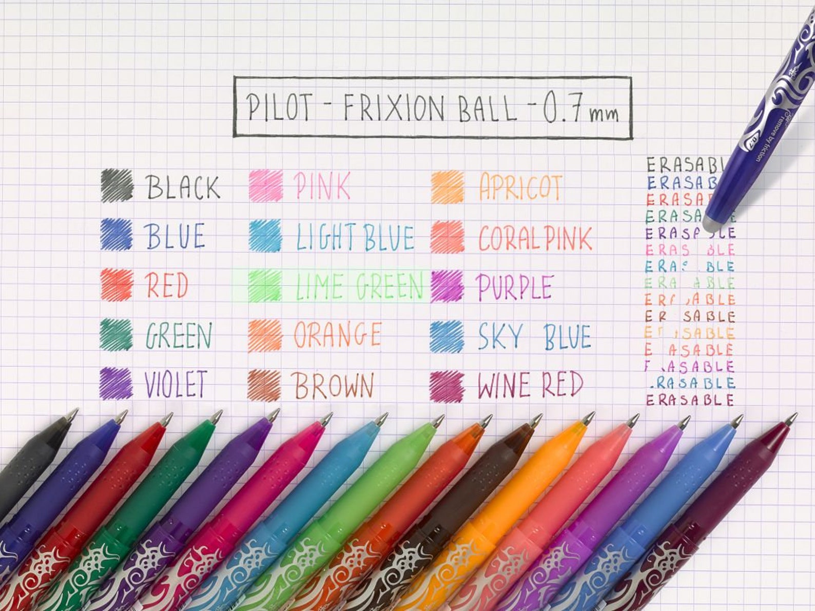 Pilot Frixion Pen Fabric Heat Erasable Pens Original Frixion Pattern ...