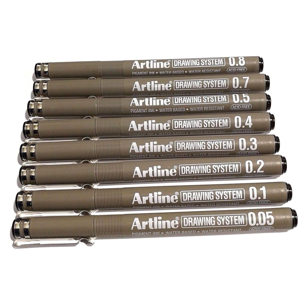 Artline Professional Drawing Pens Pigment Ink for Drawing, Graphic ...