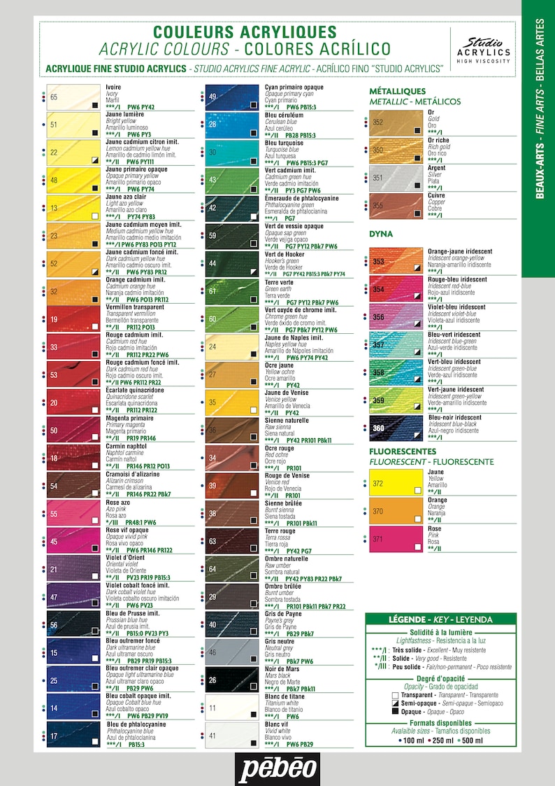 Pebeo Studio Acrylic High Viscosity Paint 100ml Tubes - Etsy