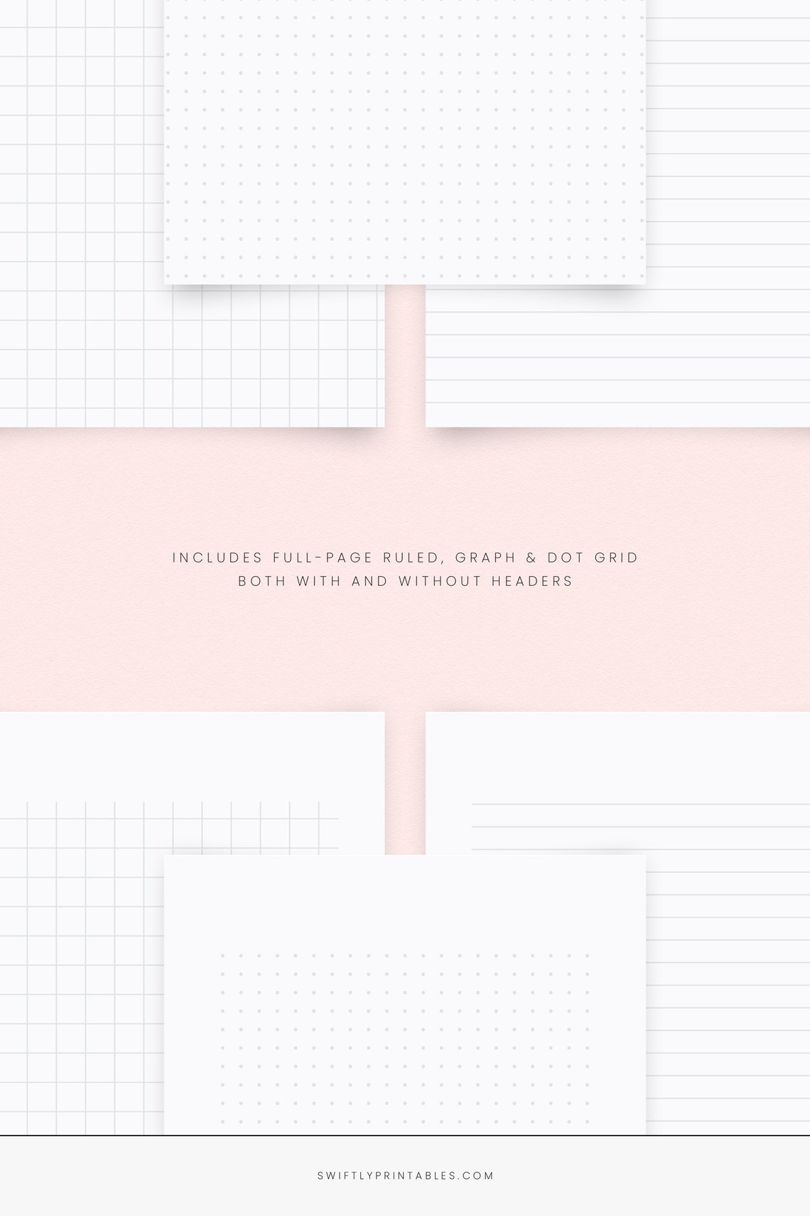 Note Pack Printable Planner Bundle 11 Blank Ruled Dot Grid - Etsy