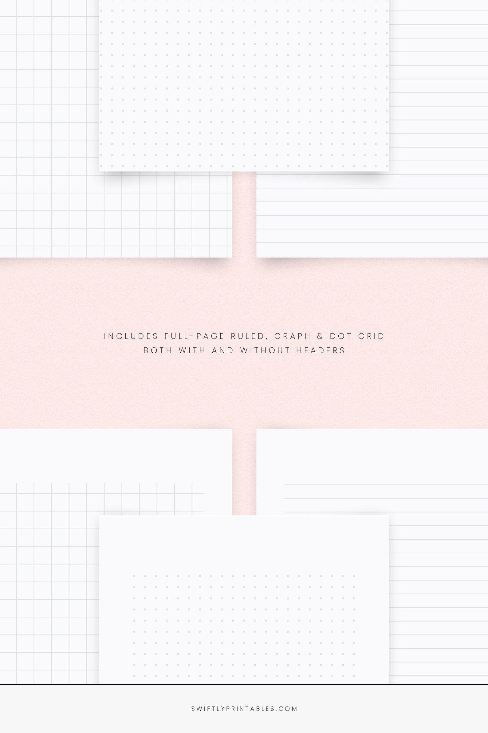 Note Pack Printable Planner Bundle 11 Blank Ruled Dot Grid - Etsy