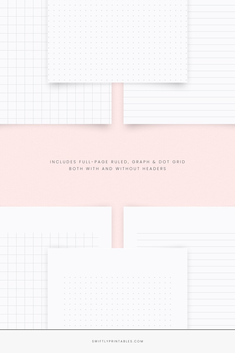 Note Pack Printable Planner Bundle 11 Blank Ruled Dot Grid - Etsy