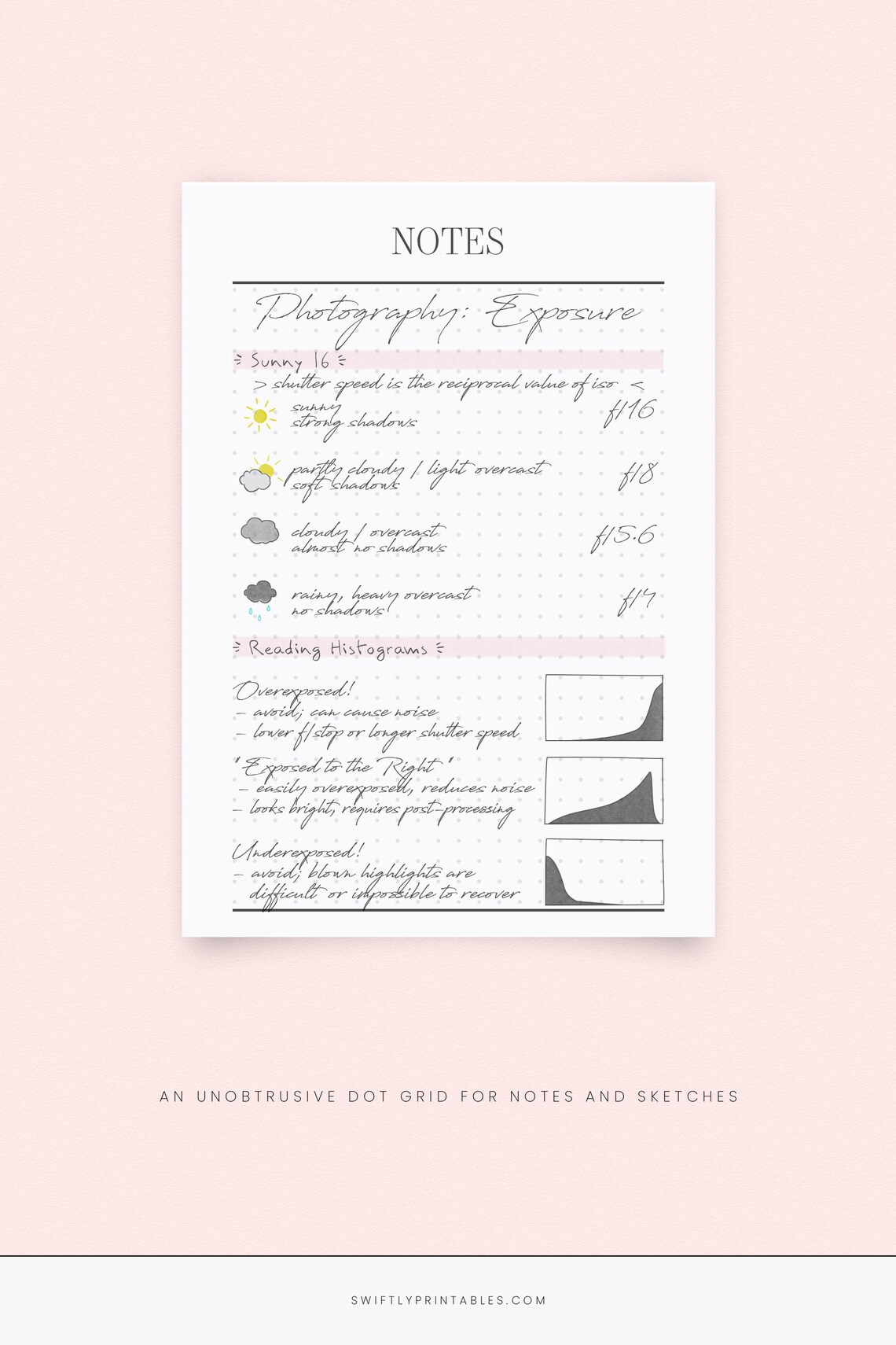 Note Pack Printable Planner Bundle 11 Blank Ruled Dot Grid - Etsy