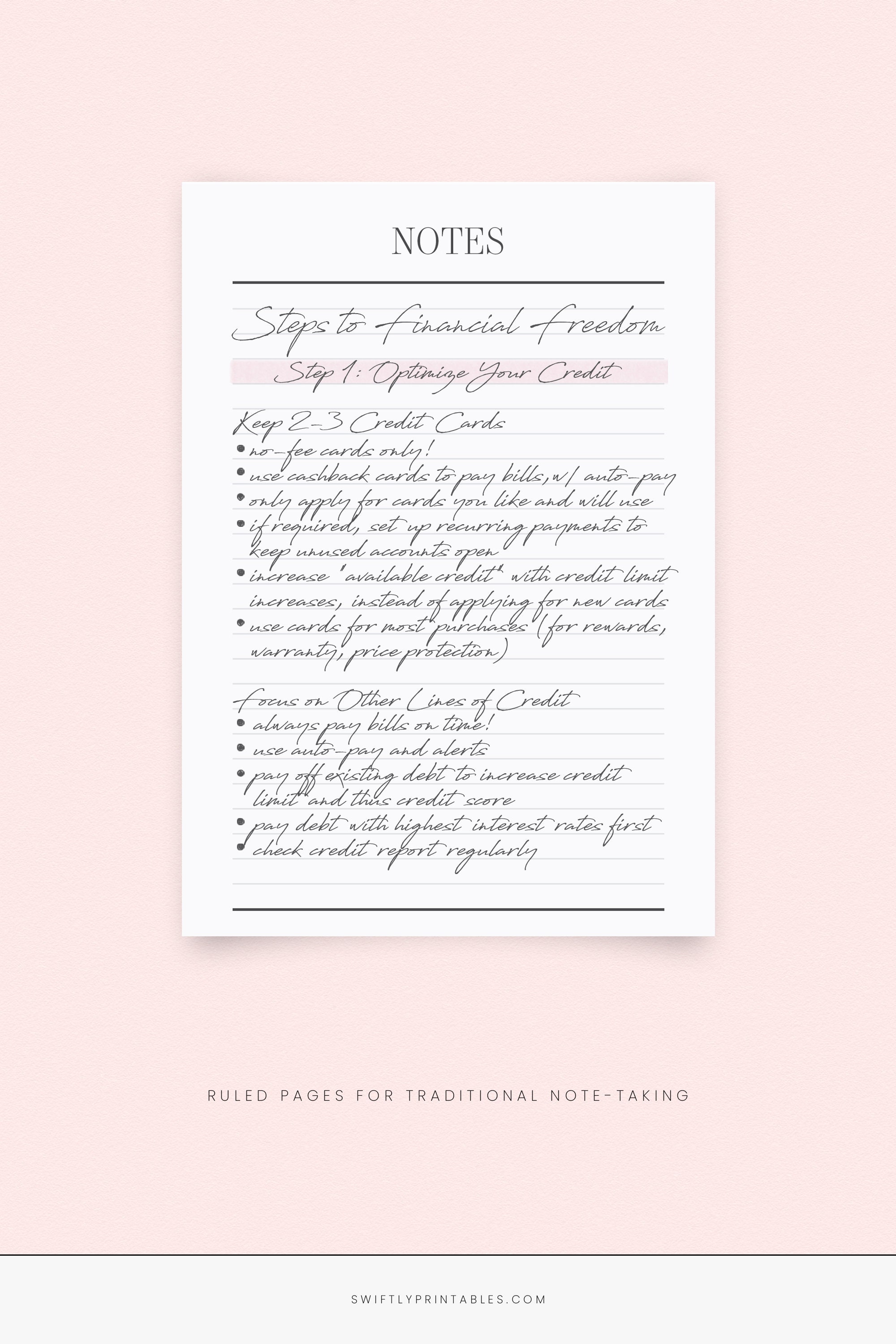Note Pack Printable Planner Bundle 11 Blank Ruled Dot Grid - Etsy