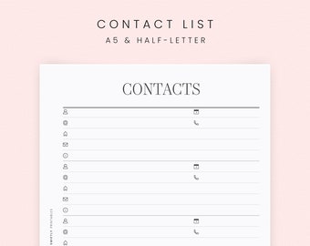 Printable Phone Book - Etsy