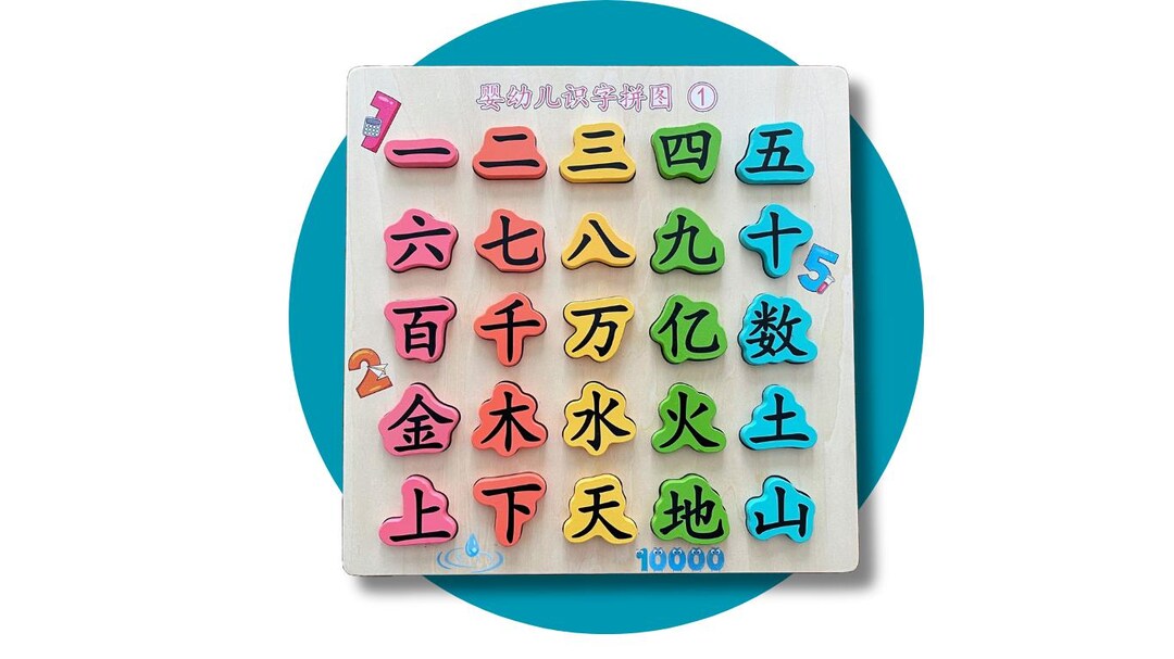 First Chinese Characters Wooden Puzzle Numbers 1-10 & Radical ...