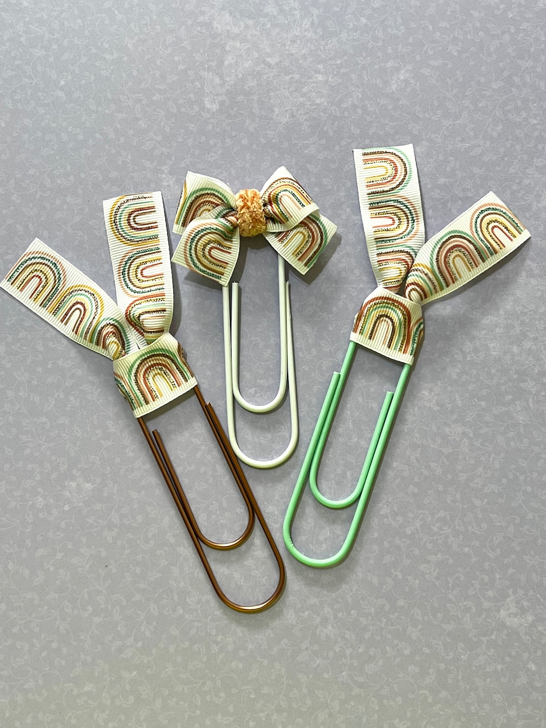 Rainbow Planner Bookmarks. Jumbo Paperclip. Ribbon Embellished Jumbo ...