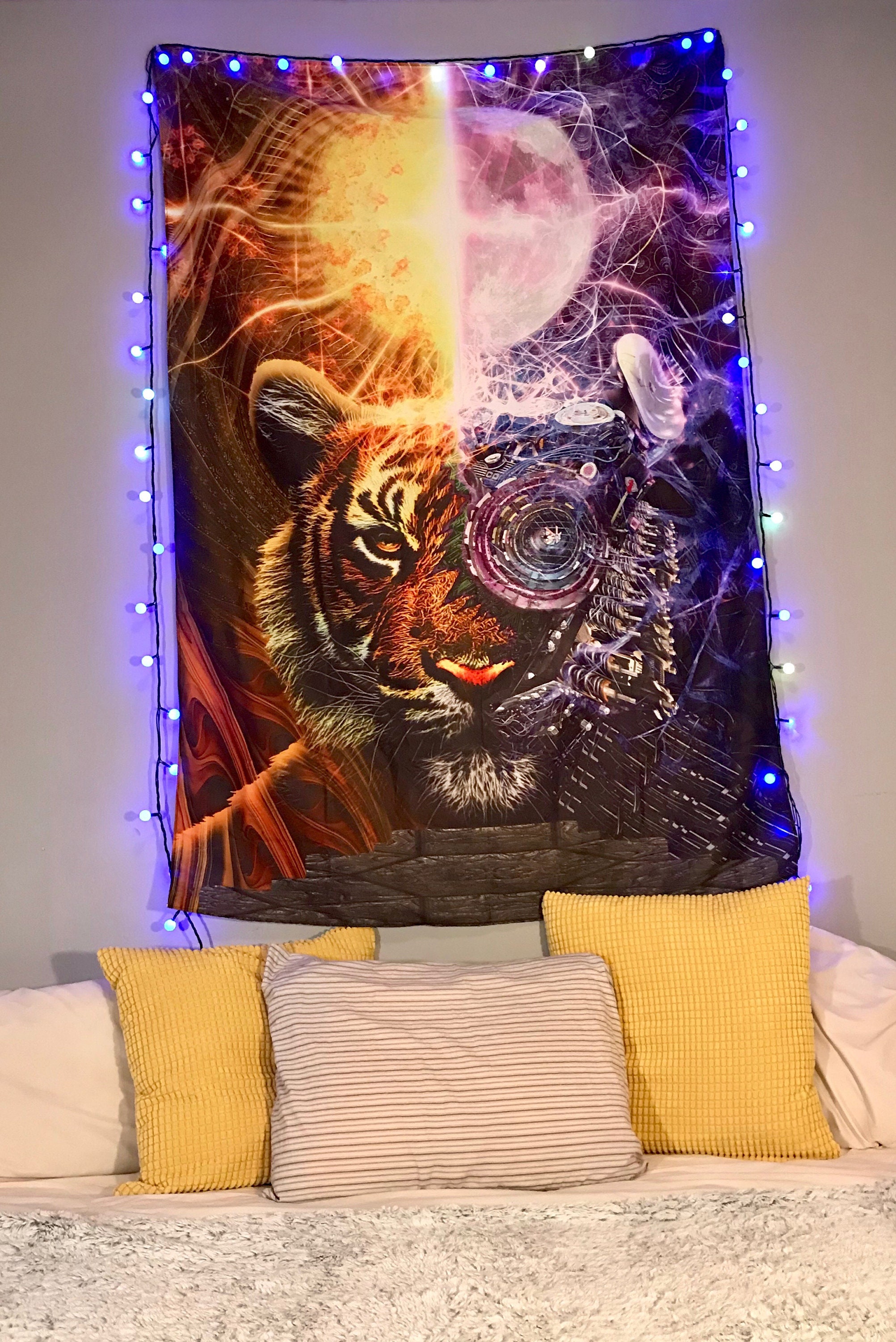 Two Tigers Tapestry Wall Hanging Tiger College Dorm Tapestry | Etsy