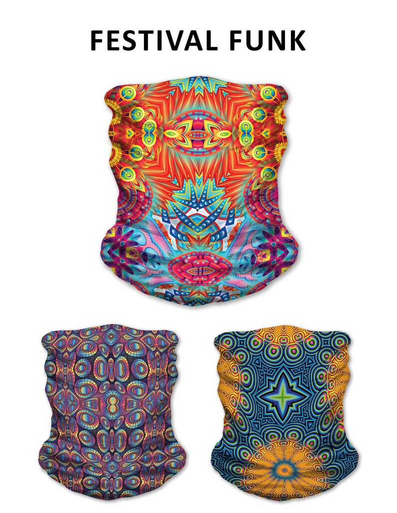 3 Pack Neck Gaiter Bandana Face Mask Stretchy Tube Scarf Etsy