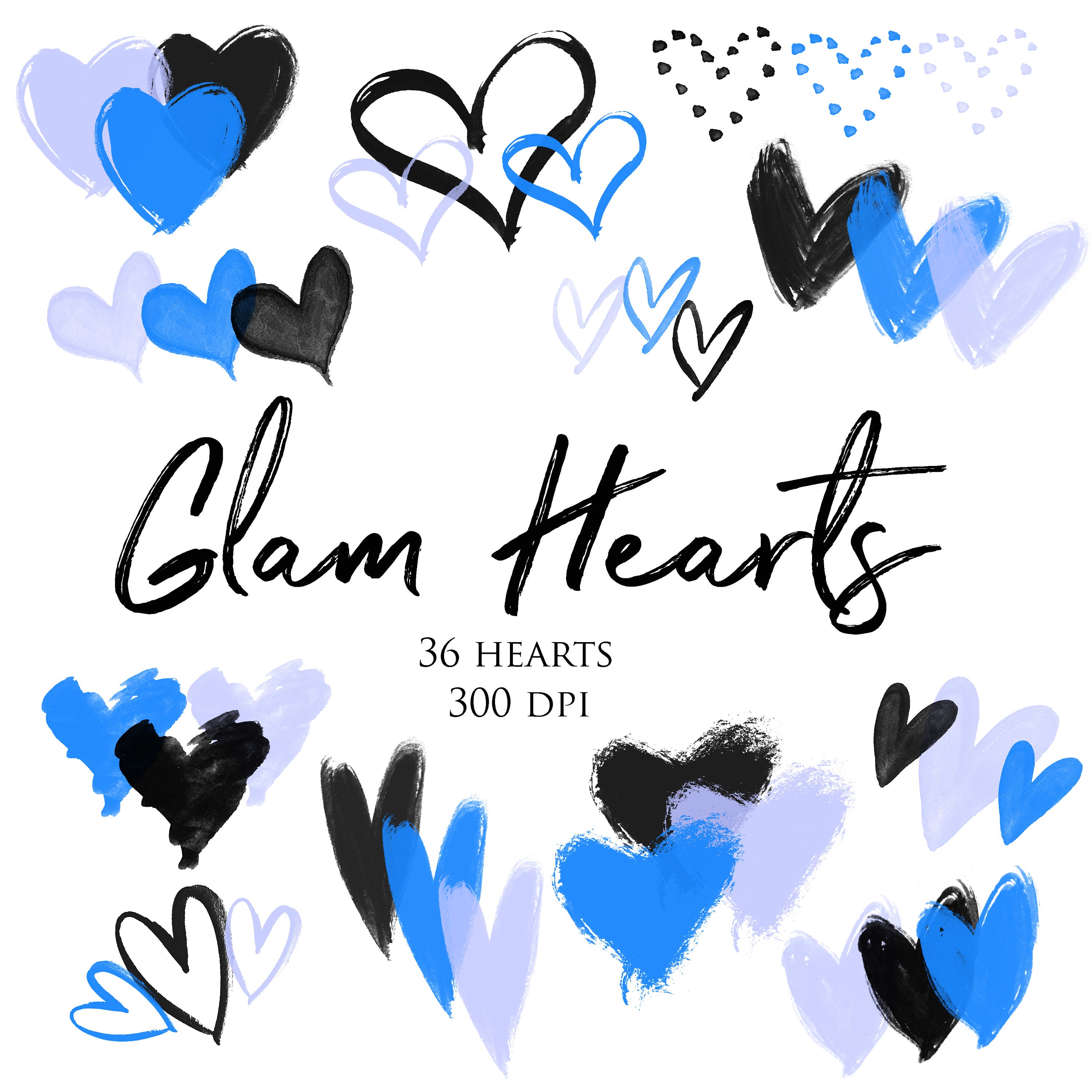 Two Blue Hearts Clip Art