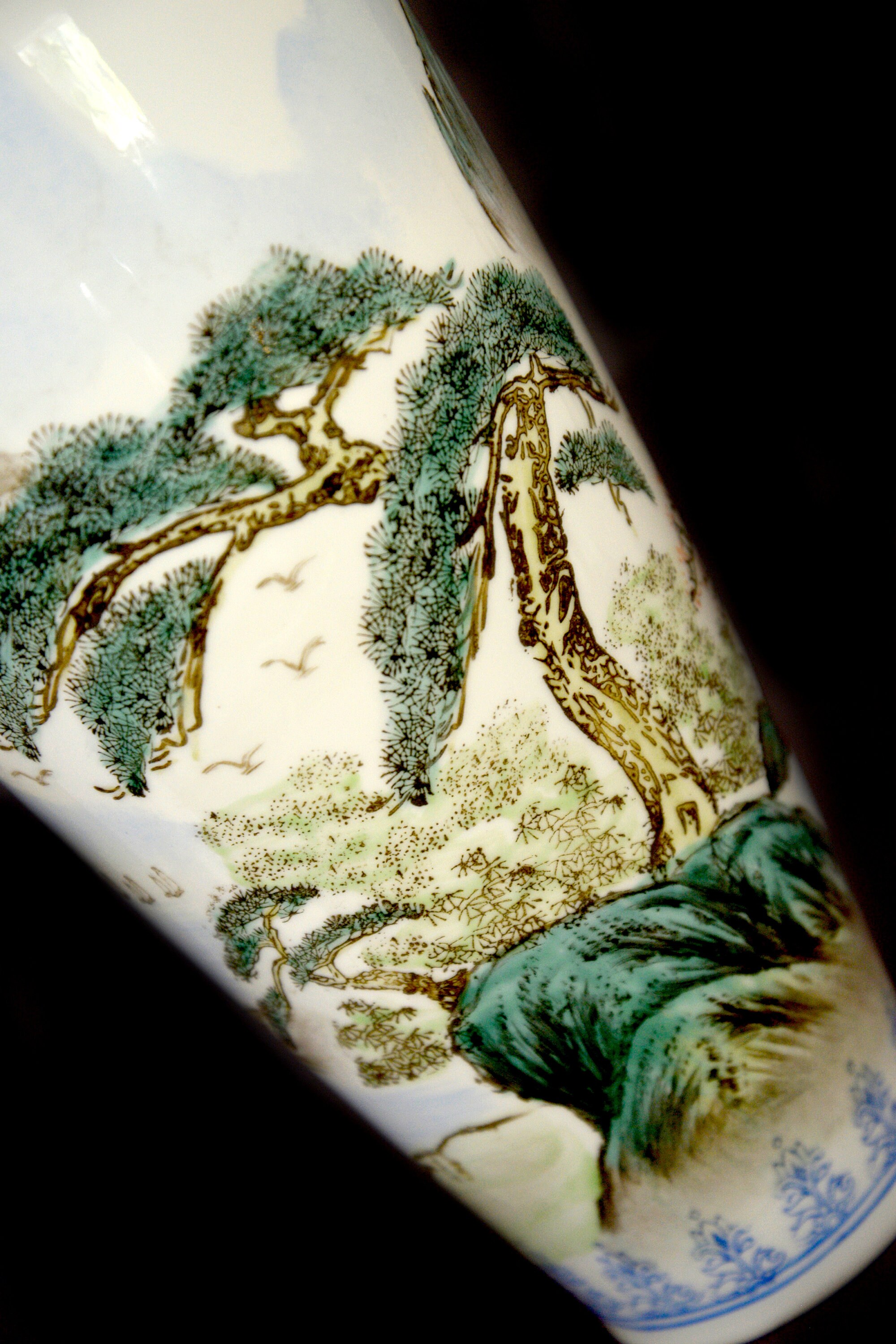 Vintage 17" CHINESE EGGSHELL Porcelain VASE - Delicate - Hand Painted ...