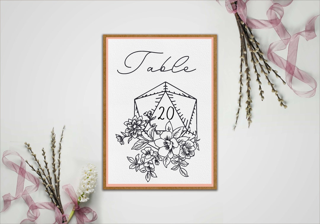 EDITABLE NUMBER Geeky Wedding Table Numbers Template (5x7) | Printable ...