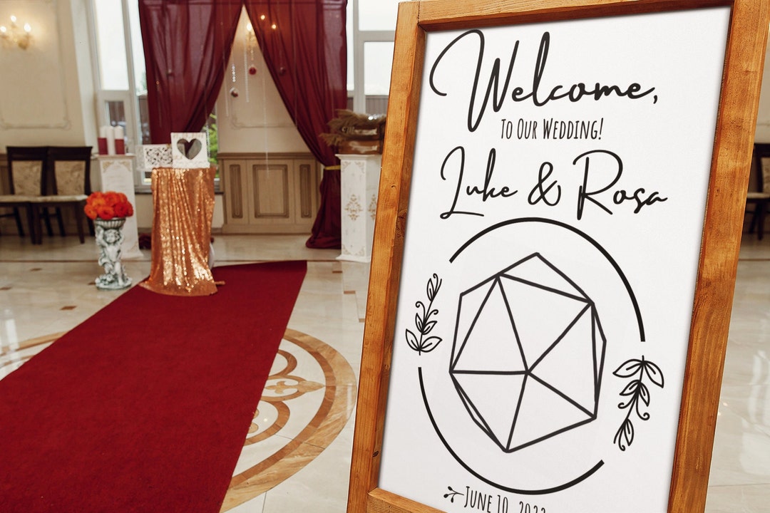 EDITABLE NAMES Geeky Wedding Reception Sign Template (24x36 ...