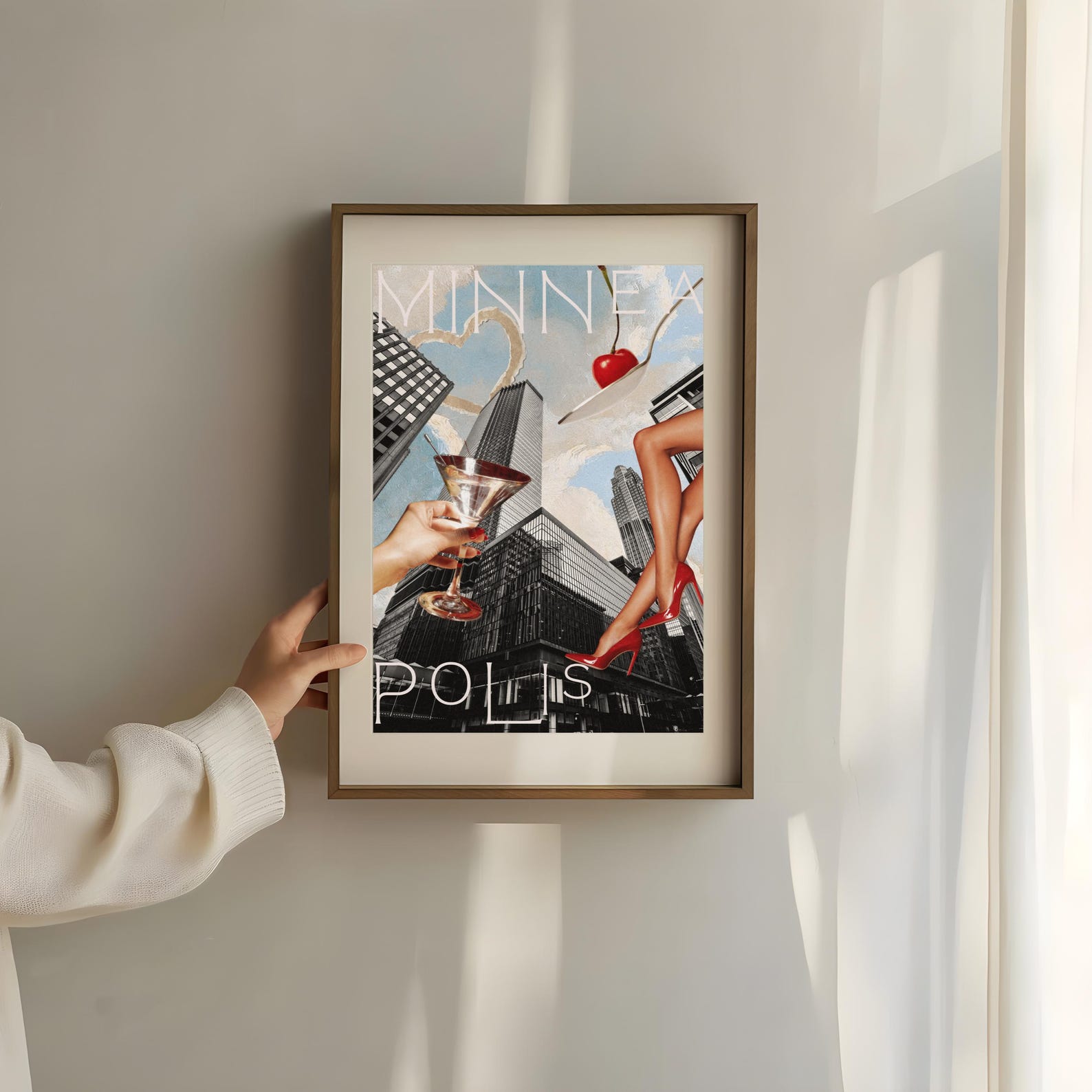 Downtown Minneapolis Retro Y2K Inspired Graphic Wall Art Poster Print ...