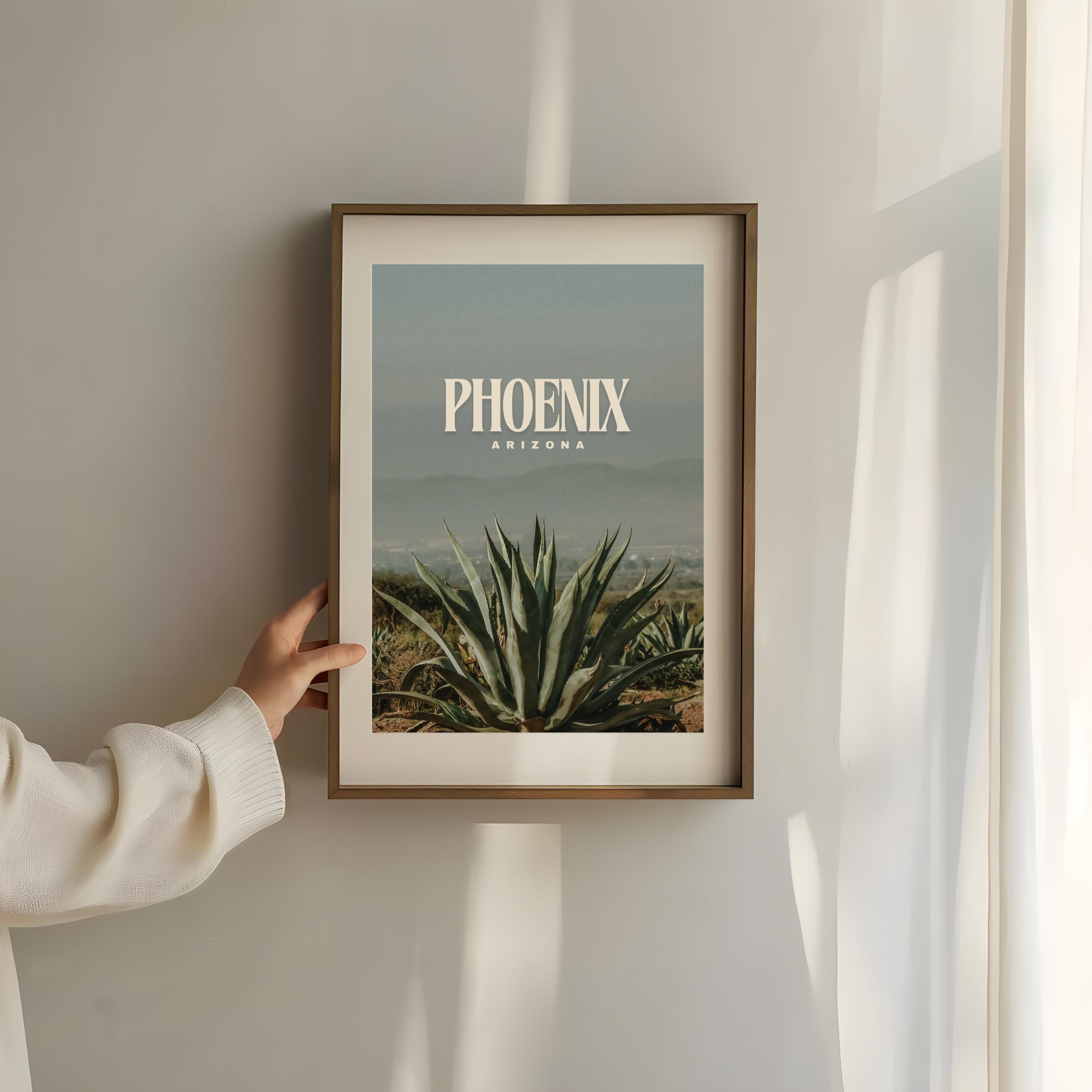 Phoenix Arizona Desert Agave Cactus Plant Landscape Poster Print (PNG ...