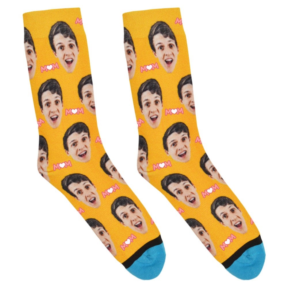 Divvyup Socks - Custom Mother's Day Socks: Heart Mom - Etsy