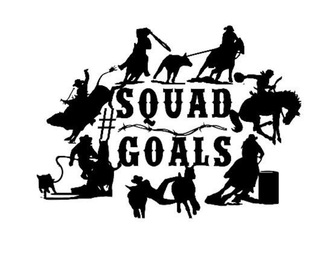 Squad Goals Rodeo Barrel Racer Bucking Horse Calf Roper Bulldogger ...