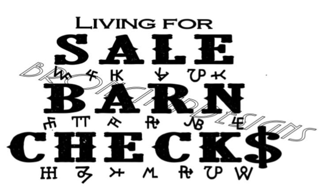 Living for Sale Barn Checks - Cow Svg- Brands Svg- Cattle Svg - Sale ...