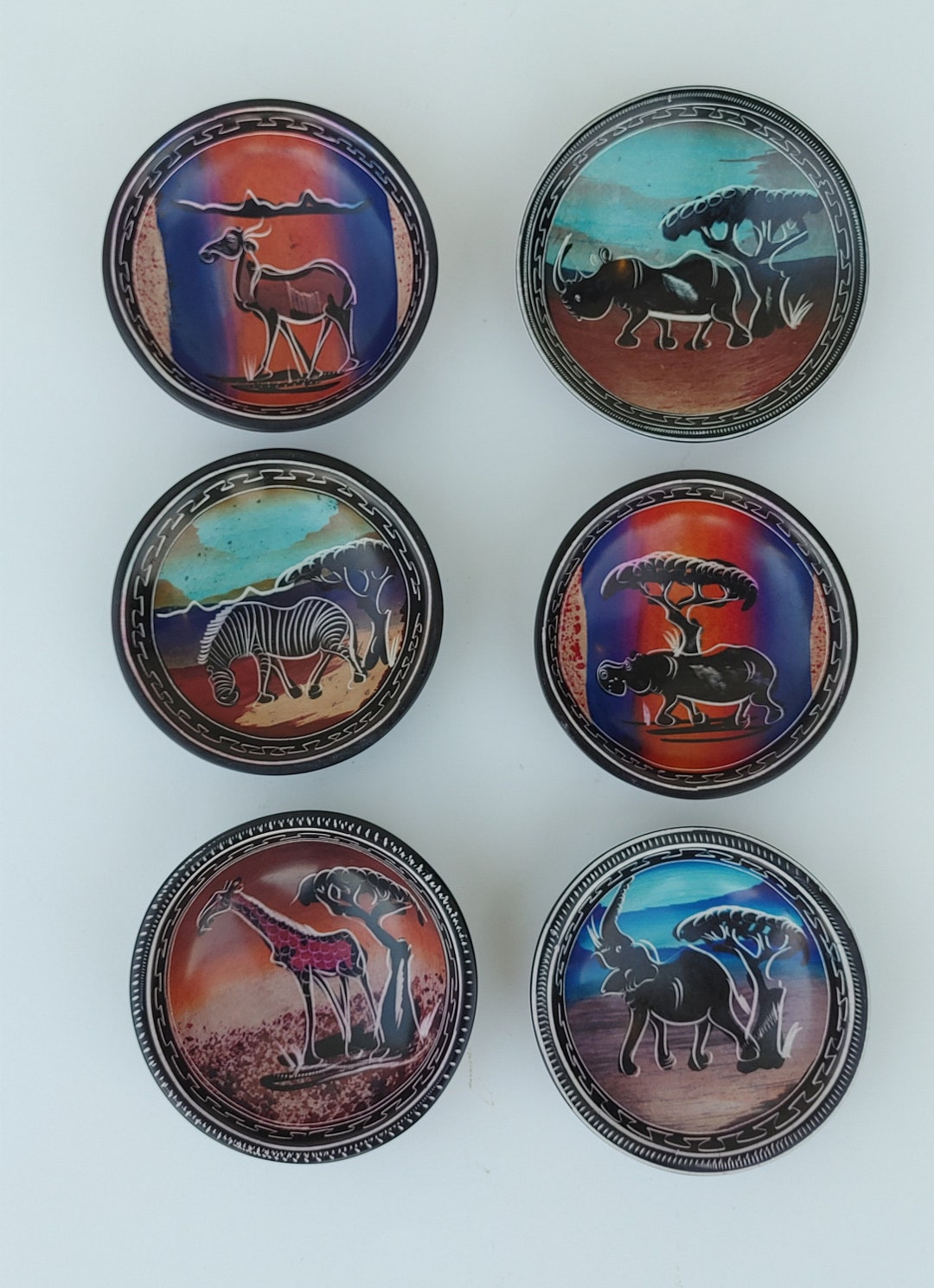 African Soapstone 4 Inch Animal Bowls/ African Animal Bowls/ Kenyan ...