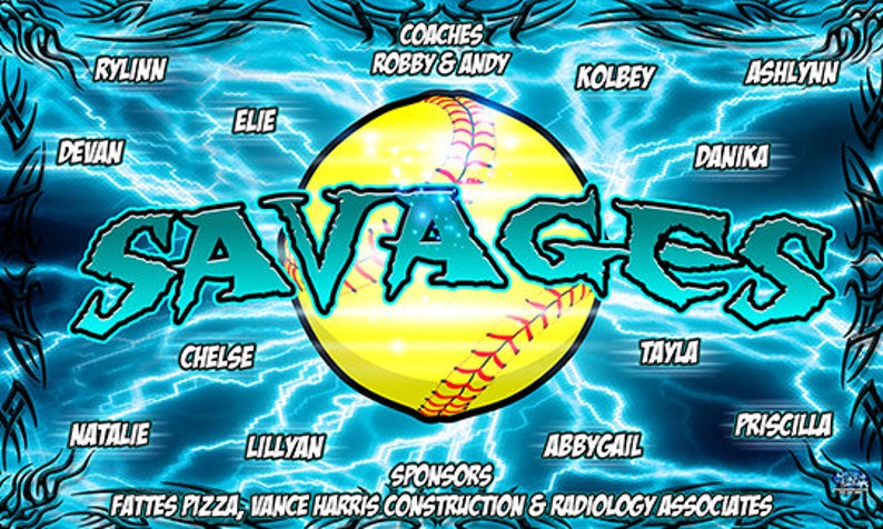 Softball Team Banners 3'x5' Full Color Digital Print. - Etsy