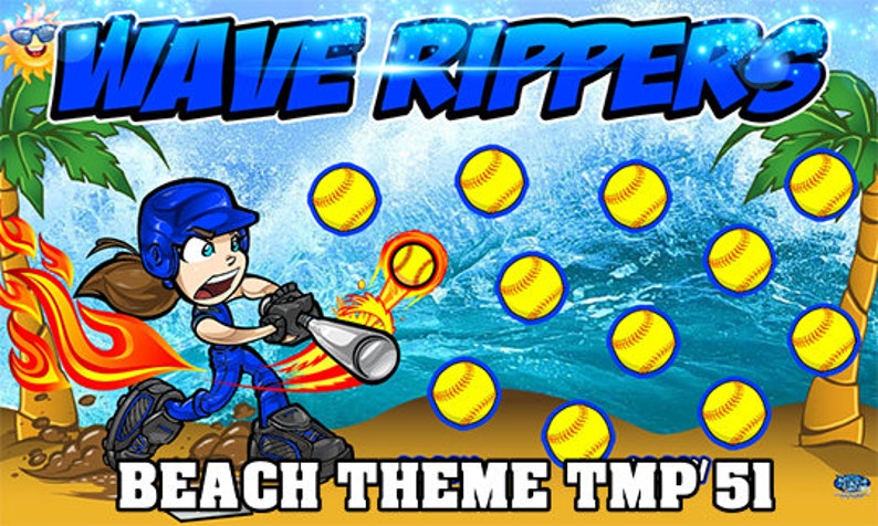 Tidal Waves Tsunamis Riptide Surf Softball Banners - Etsy