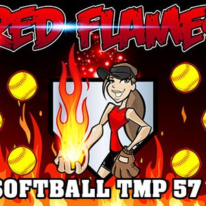 Heat - Fire Softball Banners, 3'x5' Printed Vinyl Banner. 3-5 Bus. Days ...