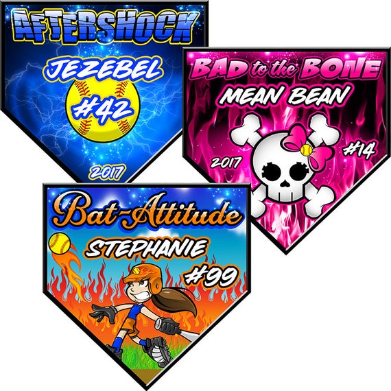 Banderines de home plate banderines de softbol y béisbol por - Etsy México