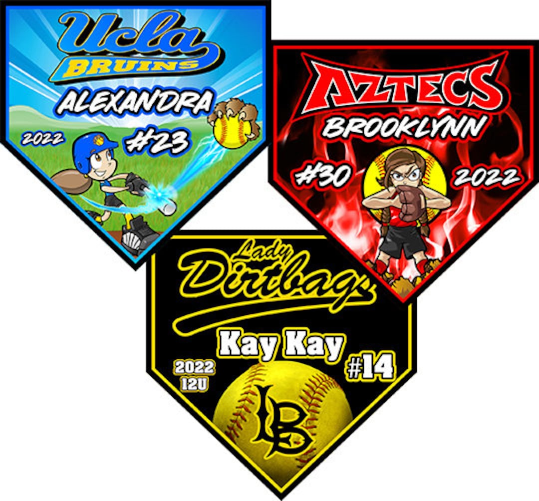 College Teams-home Plate Softball Pennants, 16"x16" Full Color Print ...