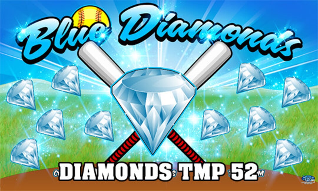 Diamonds Softball Banners, Printed Vinyl Banner. 3-5 Bus. Days - Rebel ...