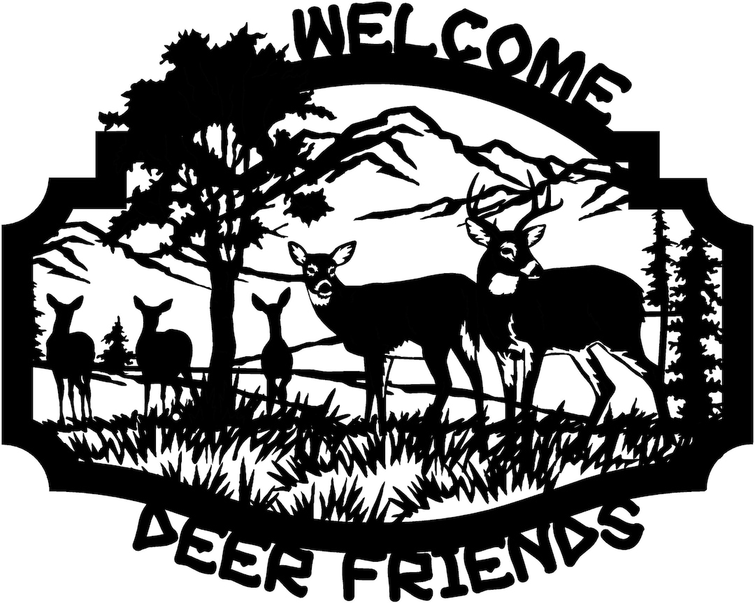 3ft Metal Sign With WELCOME DEER FRIENDS - Etsy