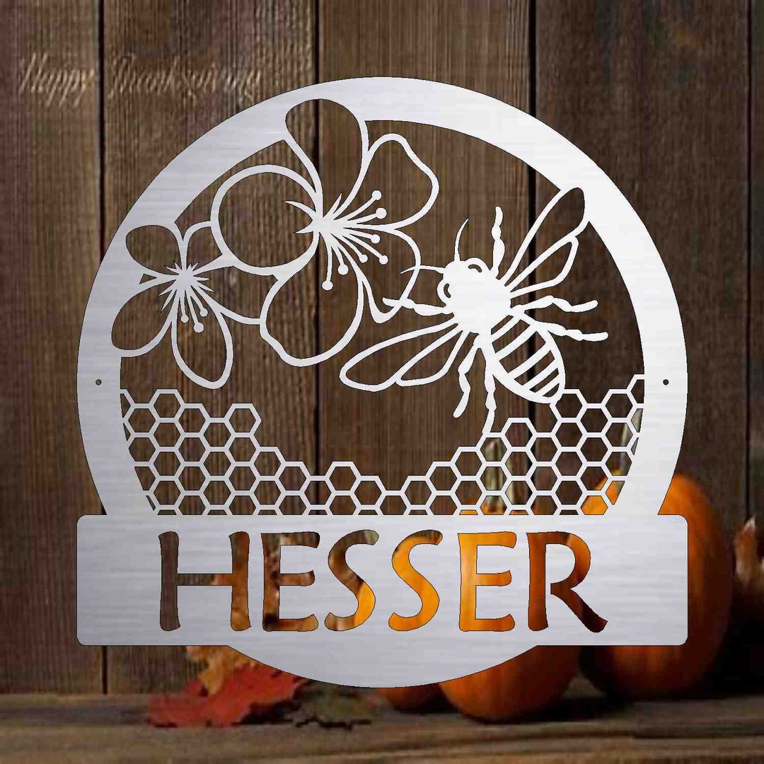 Bee Welcome Sign,metal Art and Home Decor,beekeeper Gifts,bee Farm Sign ...