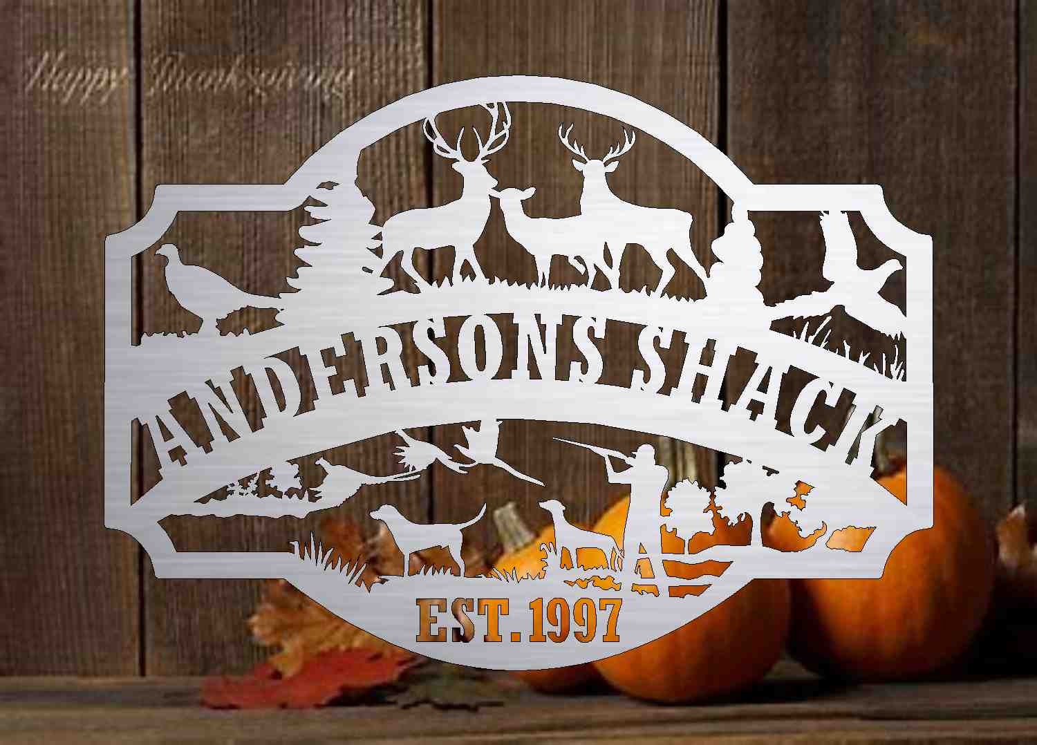 3ft Metal Sign With Hunting Scene Customized With Your Name - Etsy