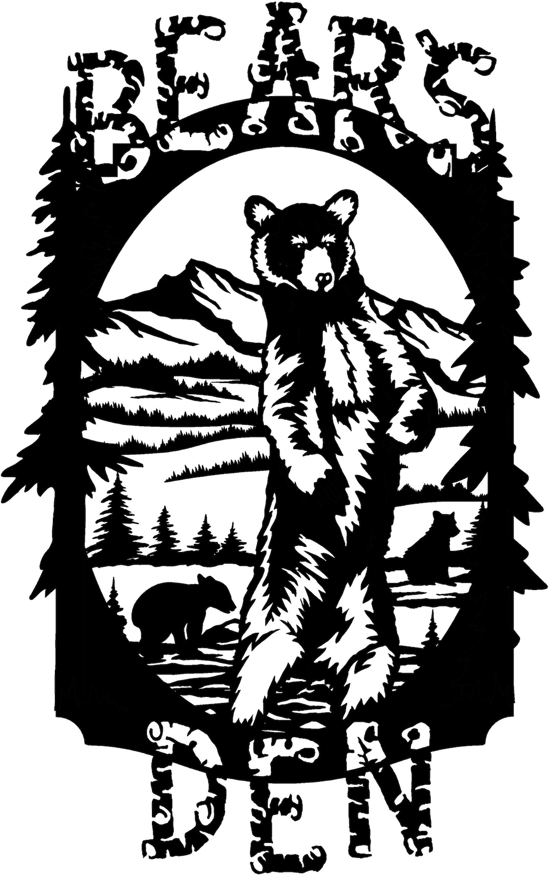 Metal Sign Standing Bear Man Cave Bears Den Sign - Etsy