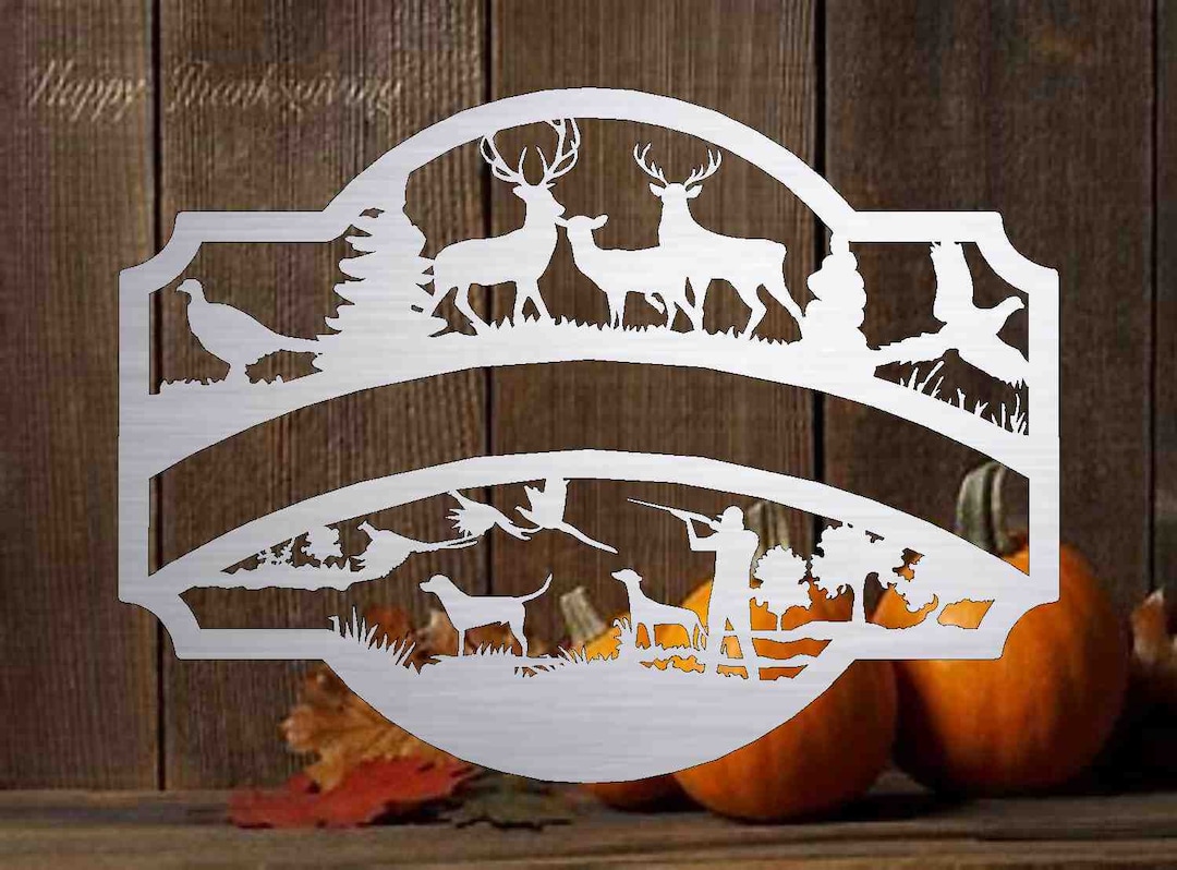 Custom Metal Sign With Hunting Scene Customized With Your Name - Etsy