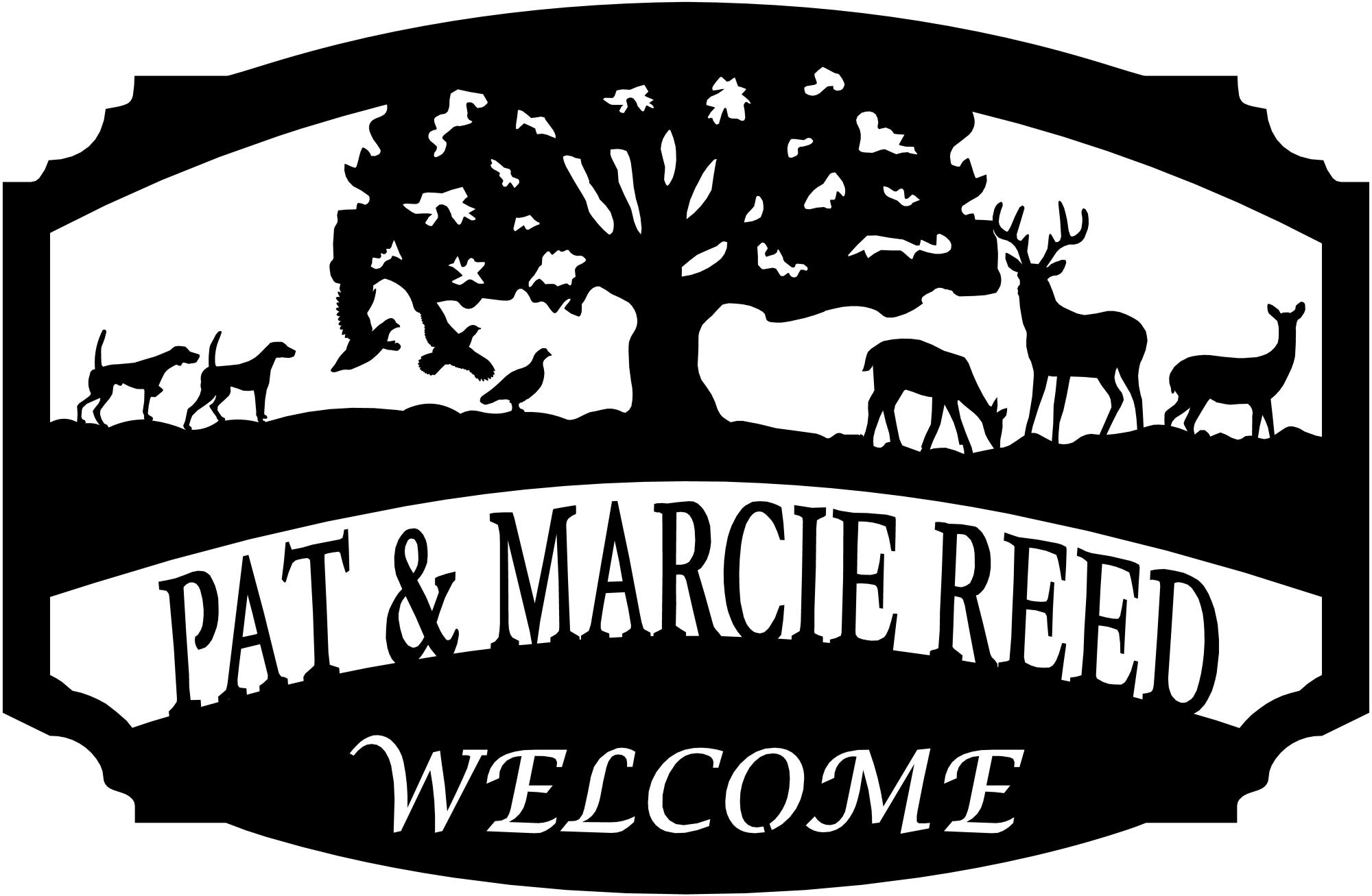 Personalized 10 Gauge Metal Welcome Sign, Custom Deer, Hunting Dogs ...