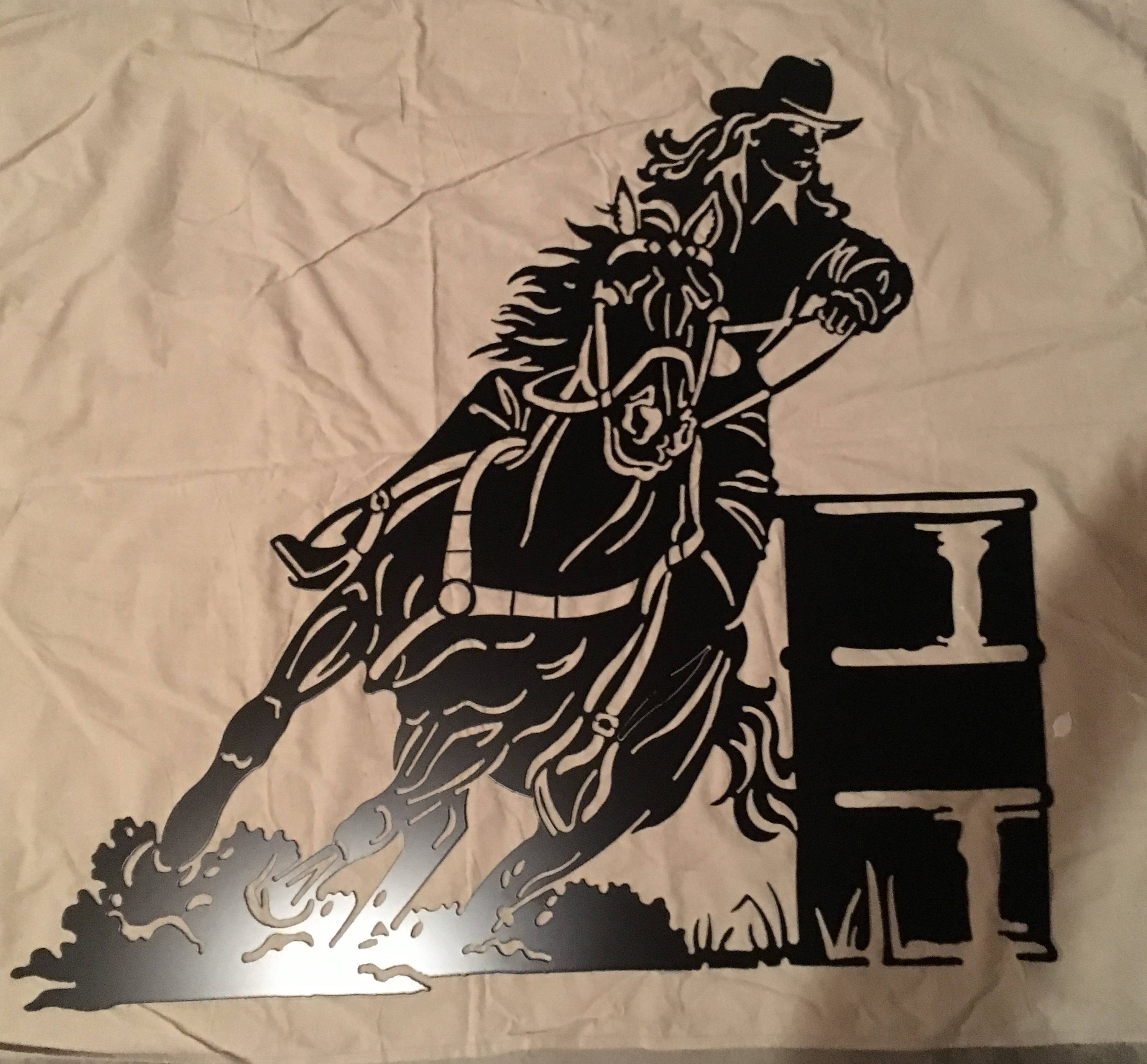 Barrel Racer Metal Art | Etsy