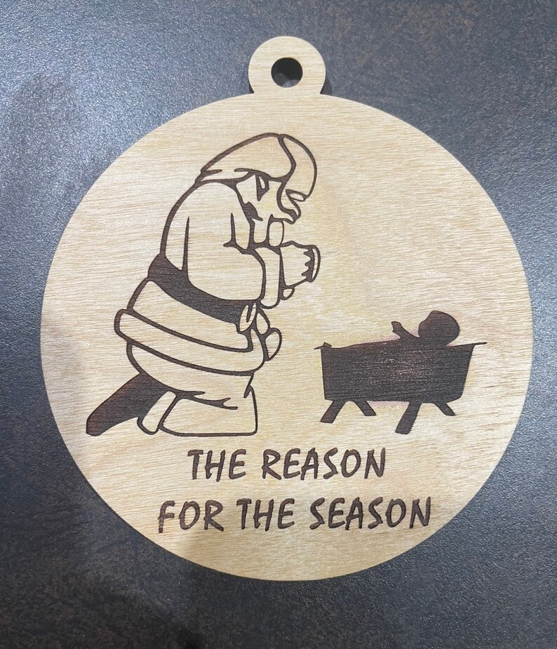 Santa Praying Over Baby Jesus Christmas Ornament - Etsy