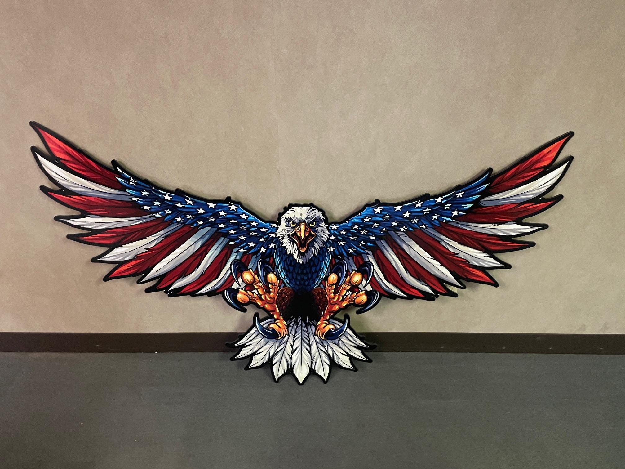 Eagle Flag Metal Sign Exterior or Interior - Etsy