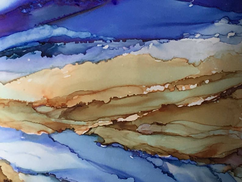 Alcohol Ink Yupo Paper Landscape New Mexico Ancient Lands. - Etsy