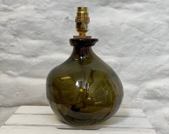 Green Glass Lamp Base | Etsy