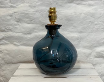 Blue Glass Lamp Base - Etsy UK