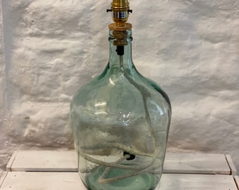 Green Glass Lamp Base | Etsy