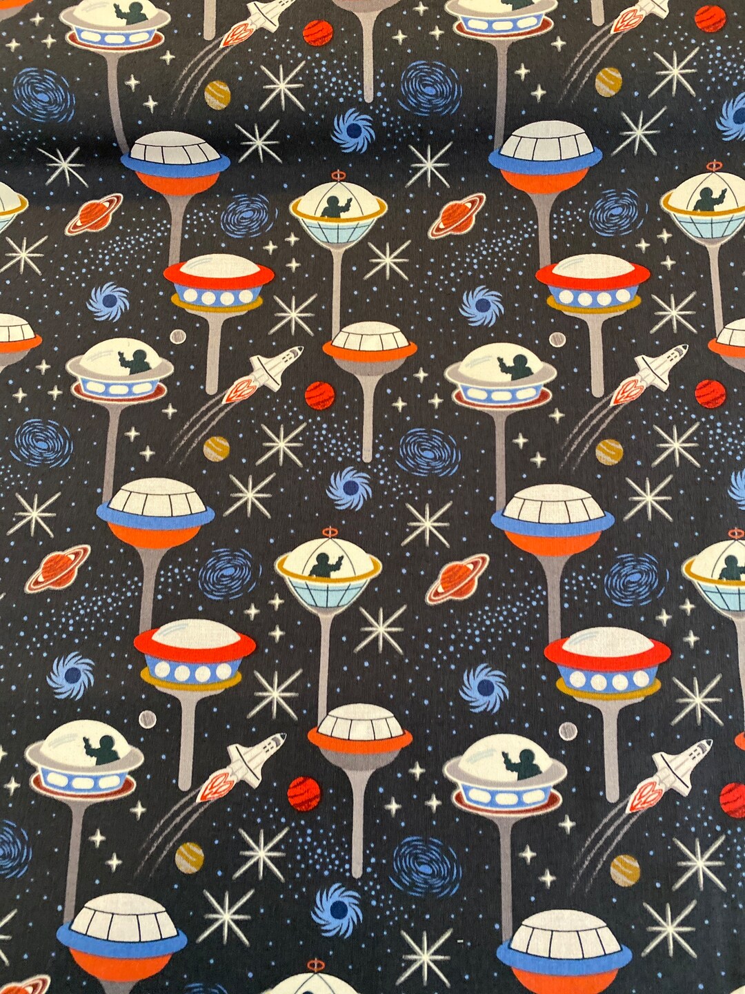 Navy Space Theme Fabric Light Years Space City Lewis And Irene Quilting 2771