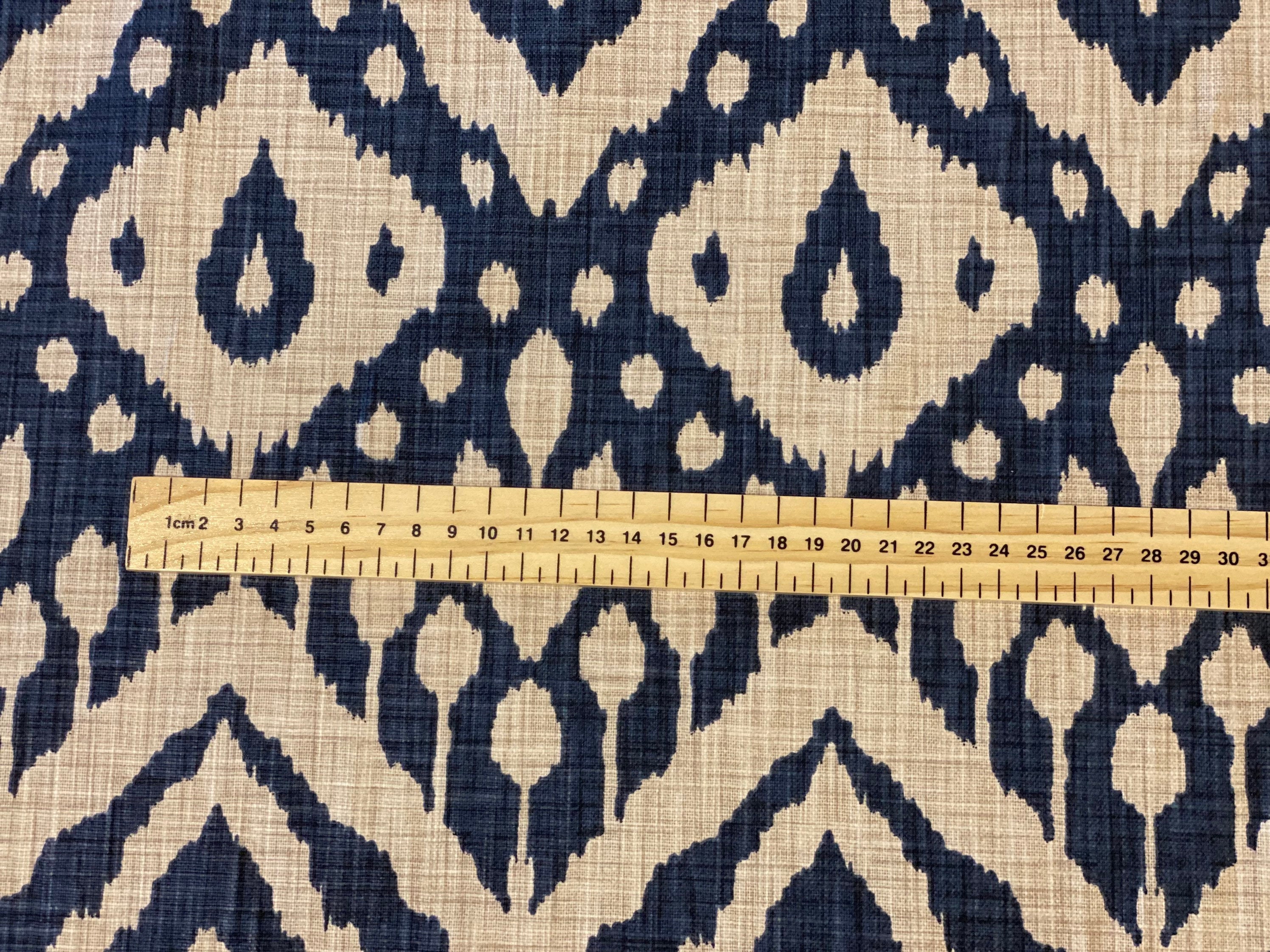Navy Ikat Upholstery Fabric Blue and Beige Contemporary Ikat - Etsy