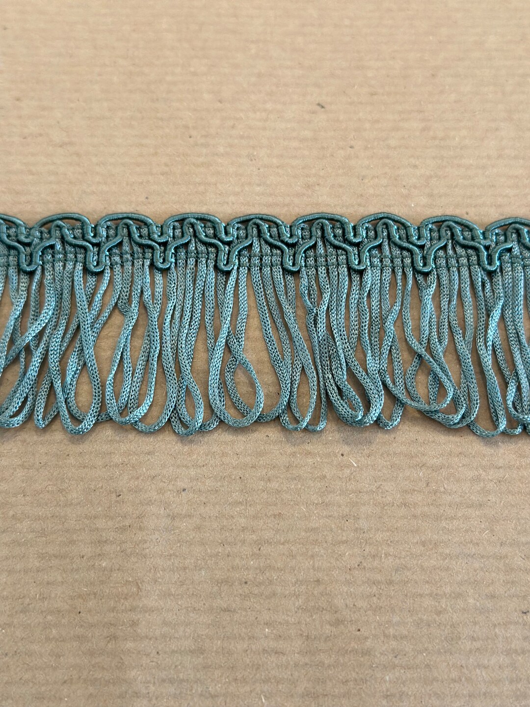 Green Looped Fringe Trim for Sewing 5cm Drop, 4m Length, Decorative ...